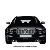 Retro car front view
