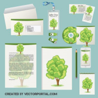 Green tree free vector.ai