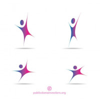 Happy human figures